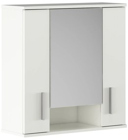 Závěsná skříňka se zrcadlem, matná bílá, LESSY NEW 01