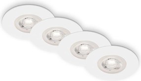 Brilo Vestavné LED svítidlo Kulana, stmív., 4,9 W, matné bílé, 4 ks, 9 x 2,5 cm