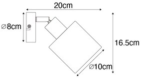 Stropní lampa černá nastavitelná - Hetta