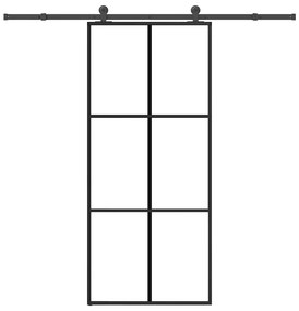 Posuvné dveře s kováním 90x205 cm ESG sklo a hliník 3332819