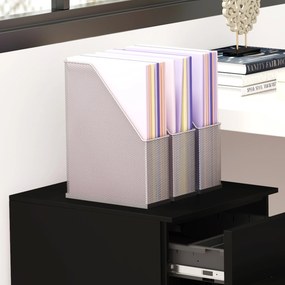 Vinsetto skříň na dokumenty uzamykatelná se zásuvkami 37L x 43,5W x 60H cm pojízdná s brzdami 3stupňová nastavitelná ocelová tyč černá | Aosom.de