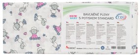 Bavlněné pleny s potiskem NEW BABY 60x80 cm STANDARD 10 ks
