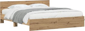 Rám postele s čelem s čelo Dub artisan 203 x 185 x 70 cm 3378500