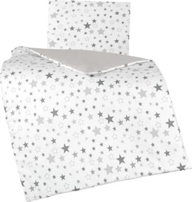 Bellatex Peřinka a polštářek pro kojence 75x100 cm , 42x32 cm Hvězda  šedá, bílá