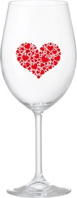 SRDCE - čirá sklenice na víno 350 ml