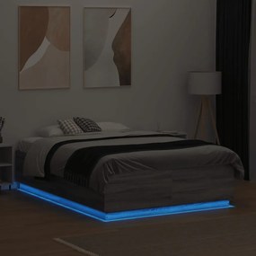 Rám postele s LED osvětlením šedý sonoma 120 x 190 cm kompozit 3209658