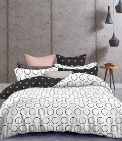 DecoKing - Povlečení mikrovlákno Bílo-Černé Hypnosis DARK NIGHT GEOMETRICKÉ MOTIVY