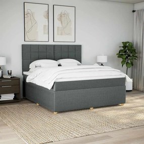 Box spring postel s matrací tmavě šedá 180x200 cm textil 3294436