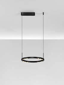 Matně černé hliníkové LED stmívatelné závěsné svítidlo ø 40 cm Lunette – Nova Luce