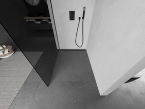 Mexen Kioto sprchová zástěna WALK-IN 8mm, 90x200 cm, sklo šedé-profil černý, 800-090-101-70-40
