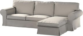 Potah na pohovku IKEA Ektorp 2-místná s lenoškou barva šedá látka pletený vzor
