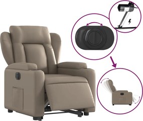 Elektrické zvedací polohovací křeslo cappuccino umělá kůže 3204564