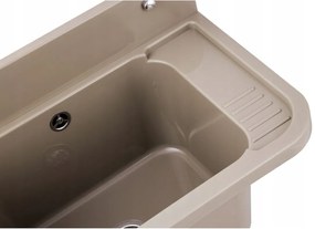 Sink Quality Universe, univerzální plastová výlevka 50x34x31 cm + sifon, 1-komorová, béžová, SKQ-KGK50-B