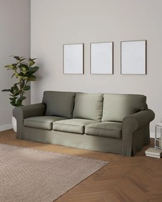 Potah na pohovku IKEA Ektorp 3-místná, rozkládací STARÝ MODEL PIXBO barva šedá látka pletený vzor