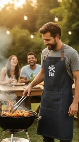 Forbyt Zástěra kuchyňská, Jeans BBQ, šedomodrá