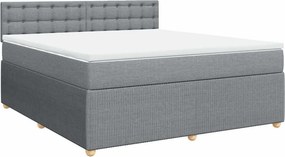 Box spring postel s matrací světle šedá 180 x 200 cm textil 3287549