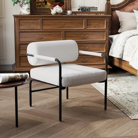 Costway Křeslo Modern Lounge Chair Polstrované křeslo s akcentem a područkami