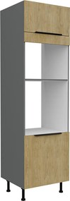 CREMONA ac | vysoká skříňka 60 DPM-215 2F na vestavnou troubu a mikrovlnku | 60 cm | antracit/cremona