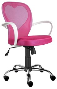 Kancelářská židle DESIRE (dětská) Růžová se srdíčkem
