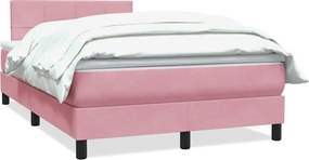Box spring postel s matrací růžová 120x220 cm samet 3316256