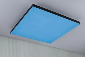 Paulmann 79909 Velora, černý subtilní stropní LED panel Rainbow dynamic RGBW, 31W LED 3000-6500K, 59x59cm, dálkové ovládání