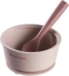 Tommee Tippee Silikonová mistička s přísavkou a lžičkou růžová