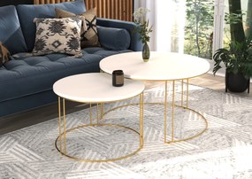 ADRK Furniture Konferenční stolek 2v1 ETTA CT-ETT-G-W