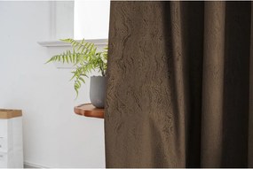 Zatemňovací závěs DUNES VELVET 140x250 cm, hnědý Zavěšení: Kovové kroužky