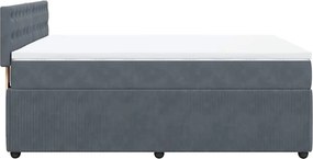 Box spring postel s matrací tmavě šedá 140x200 cm samet 3290071