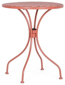 BIZZOTTO kulatý zahradní kovový stůl LIZETTE červený ø60 cm 0802970