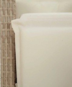 3dílný bistro set s poduškami béžový polyratan 3212577
