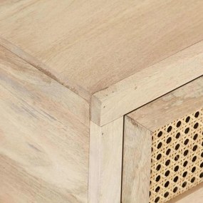 Konferenční stolek 90x50x37 cm masivní mangovník přírodní rákos 323511