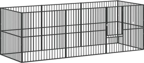 Ohrádka pro psy 8 panelů černá pozinkovaná ocel 3209557