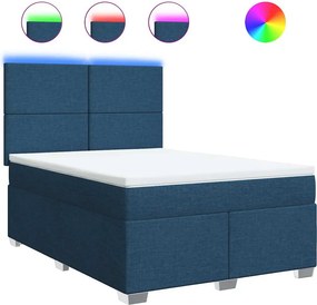 Box spring postel s matrací modrá 140x190 cm textil 3292782