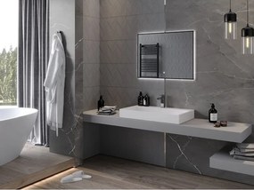 Mexen Erma koupelnové zrcadlo s osvětlením 80 x 60 cm, LED 6000K, proti zamlžení, černý rám - 9814-080-060-611-70