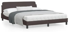 vidaXL Rám postele s čelem tmavě hnědý 160x200 cm textil