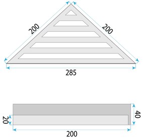 Rea Rea, koupelnová police 285x145x40 mm, SF07, černá matná, REA-06012