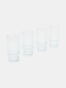 Sinsay - Rýhované sklenice 4 ks - bílá