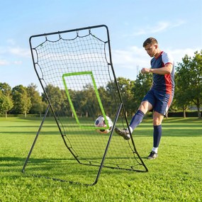 HOMCOM Baseball Rebounder PitchBack odrazová stěna s dopadovou zónou pro baseball a fotbal, přenosná, kovová, černá, 123 x 174 cm | Aosom.de