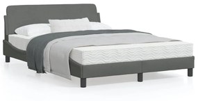Rám postele s čelem tmavě šedý 140 x 200 cm textil - Default Title