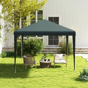 Outsunny Altán 2.7x2.7m Obdélníkový Voděodolný Stabilní Zimní Altán Party Stan Zahradní Altán Marquee pro Kempování Zahrada, Tmavě zelená