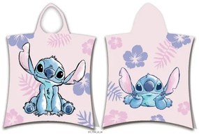 Jerry Fabrics Plážová osuška pončo Lilo a Stitch Pink 50x115 cm