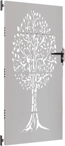 Zahradní branka 85 x 175 cm z cortenové oceli, design stromu 153212