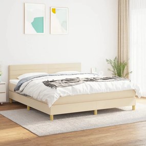 Box spring postel s matrací krémová 160x200 cm textil 3140710