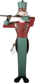 Kovová dekorace Louskáček Nutcracker s flétnou v životní velikosti - 70*48*163 cm