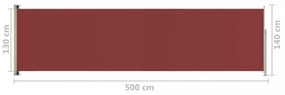 Zatahovací boční markýza 140x500 cm Dekorhome Krémová