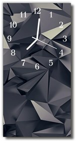 Skleněné hodiny vertikální Art Geometry černá
