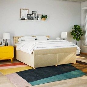 Box spring postel s matrací krémová 180x200 cm textil 3289078