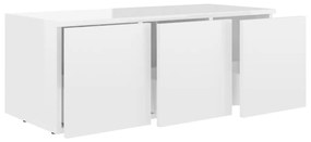 TV stolek bílý s vysokým leskem 80 x 34 x 30 cm dřevotříska