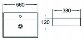 Keramické umyvadlo na desku MEXEN BLANCA 56x38 cm bílé